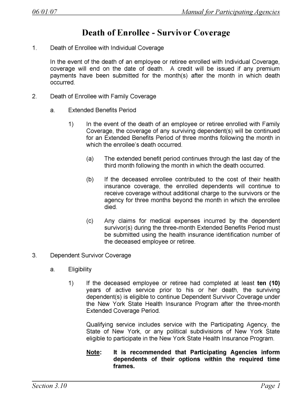 Manual For Participating Agencies