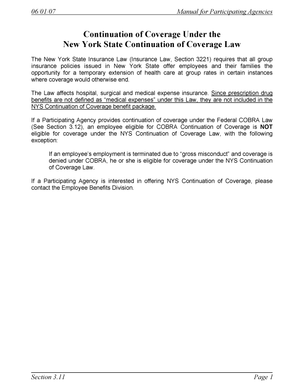 Manual For Participating Agencies